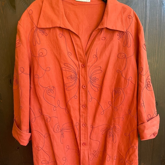 Carole Little | Tops | Price Drop Vintage Carol Little Embroidered Top ...